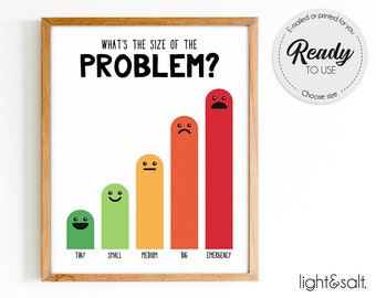 How Big is My Problem Poster, Zones of Regulation Poster, Size of the ...
