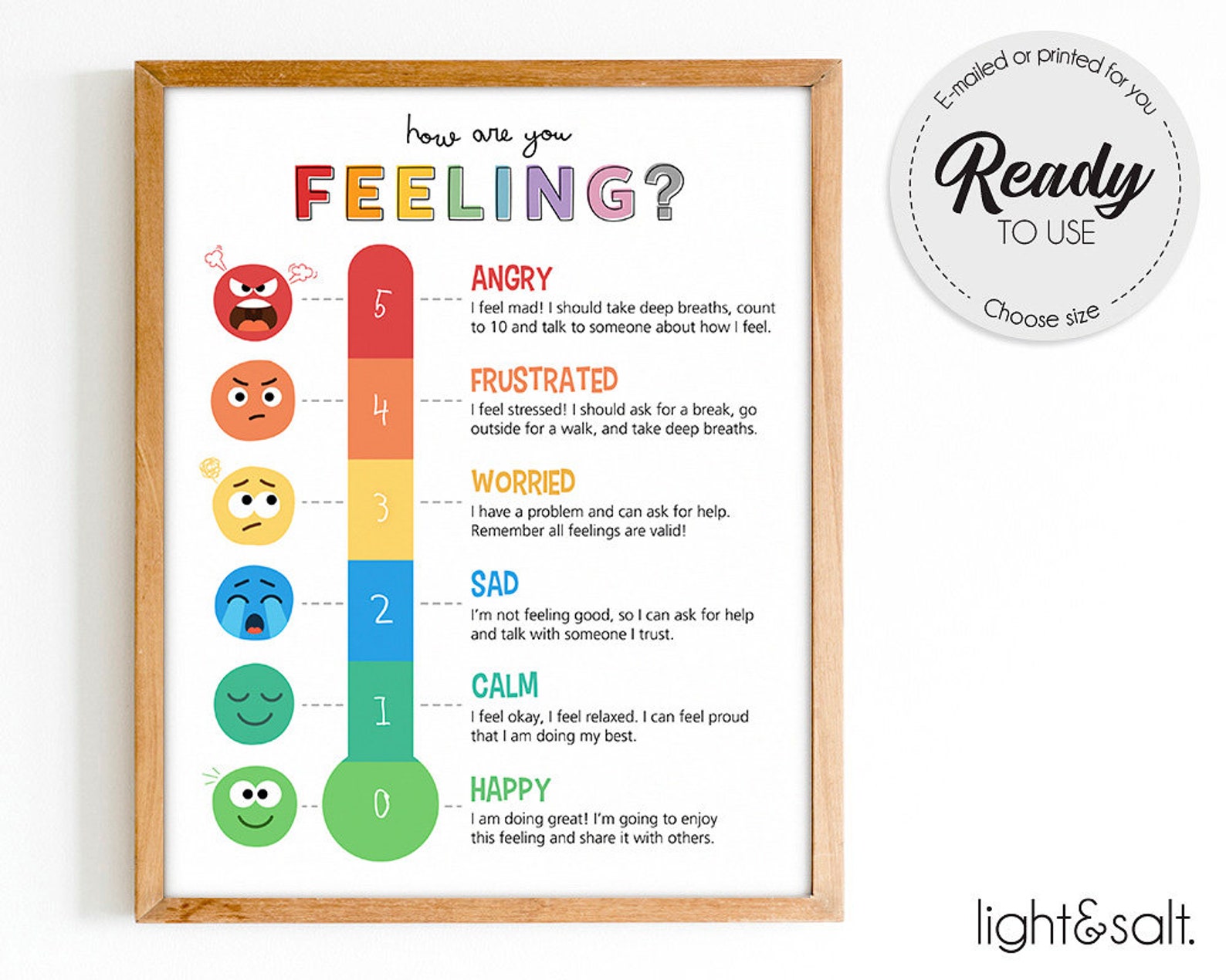 Rainbow Feelings Thermometer, Feelings Poster, Calm Down Corner, Self ...
