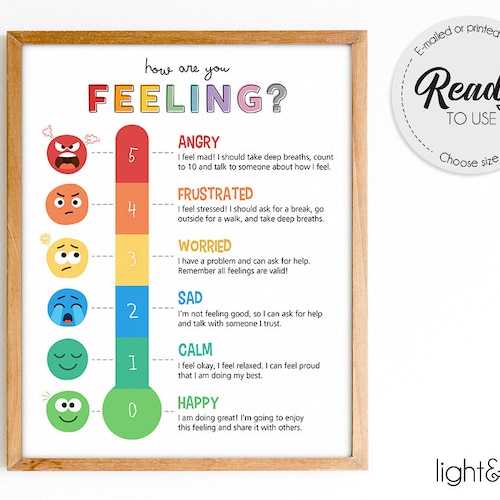 Rainbow Feelings Thermometer Feelings Poster Calm Down - Etsy