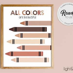 All Colors Are Beautiful, Diversity Classroom Decor, Wall Art ...