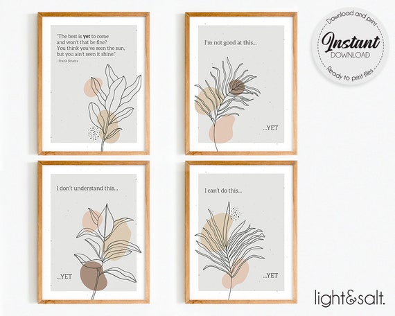 The Power of yet Bundle Set of 4 Growth Mindset Poster - Etsy