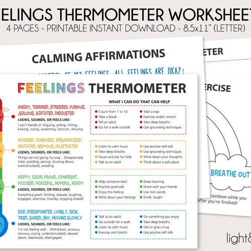 Feelings Poster Emotions Chart Calm Down Corner Zones of - Etsy