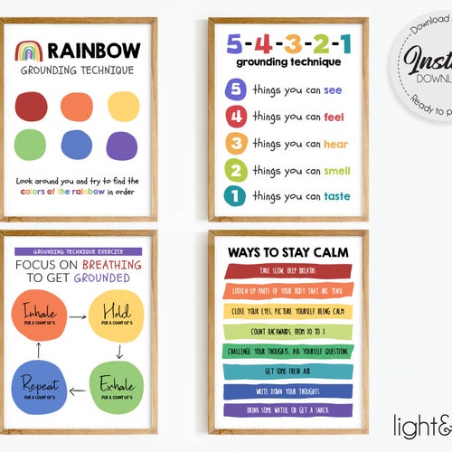 Grounding Technique Poster Mental Health Poster School - Etsy