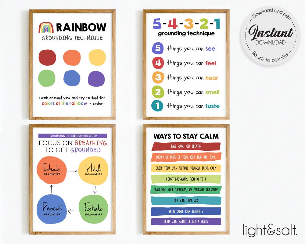 Grounding Technique Posters Bundle Set Mental Health - Etsy UK