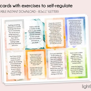 Grounding Flash Cards, Mindfulness Breathing Exercises, Coping Skills ...