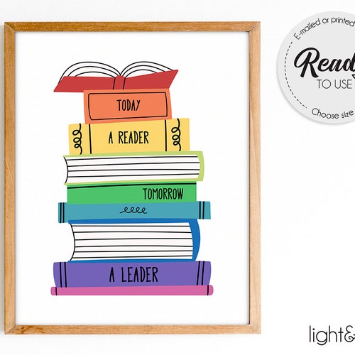 Today a Reader Tomorrow a Leader Colorful Classroom Decor - Etsy