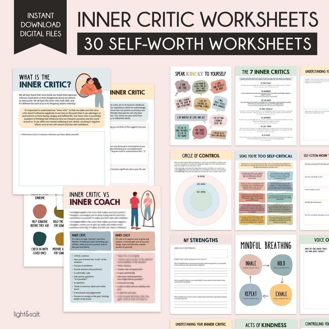 Inner Critic Workbook, Self Esteem Worksheets, Self Help, Circle of ...