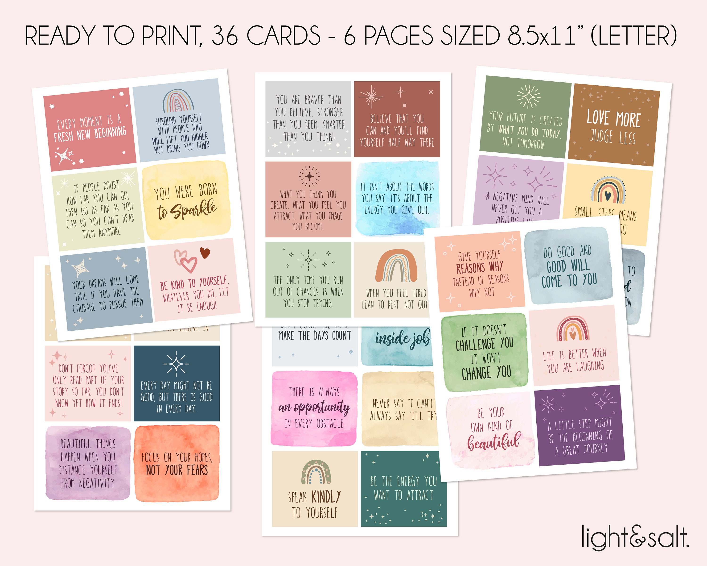 Inspirational Quote Cards Mindfulness Cards Inspirational - Etsy