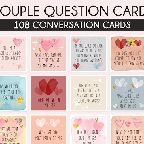 Couple Question Cards Couple Conversation Questions Couples - Etsy