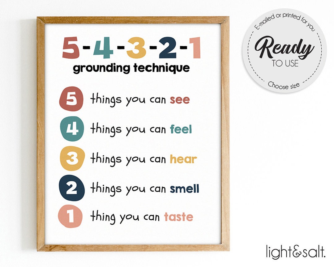 Grounding Technique, Wall Art, Help Anxiety, Mental Health Art ...