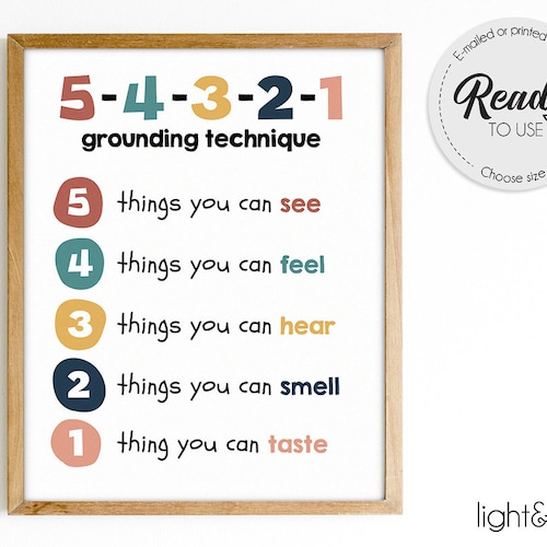 Grounding Technique Poster Mental Health Poster School - Etsy