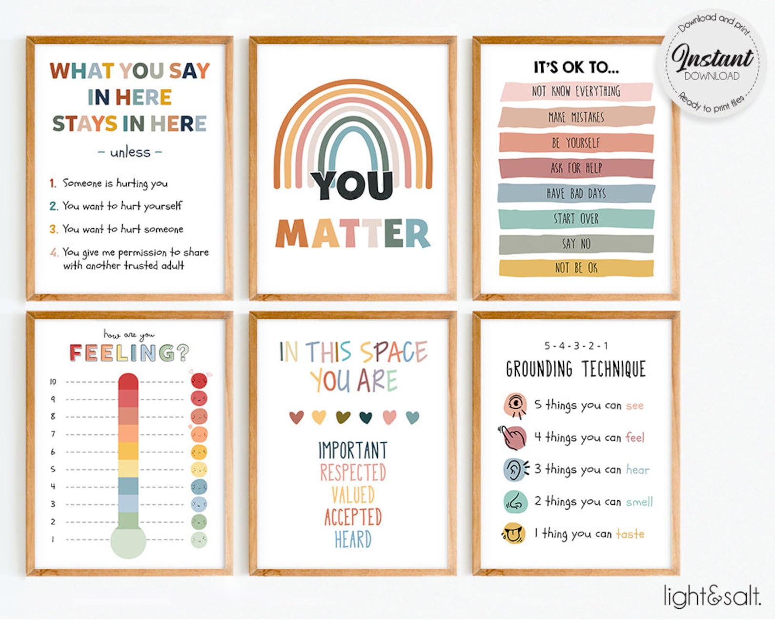 Mental Health Posters Bundle Set of 6 Therapy Office Decor - Etsy