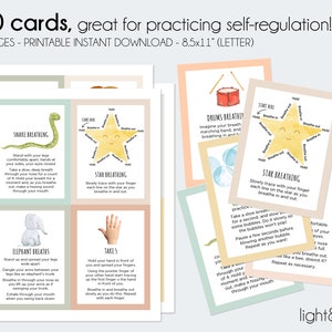 Mindfulness Breathing Cards for Kids, Anxiety Relief, Coping Skills ...