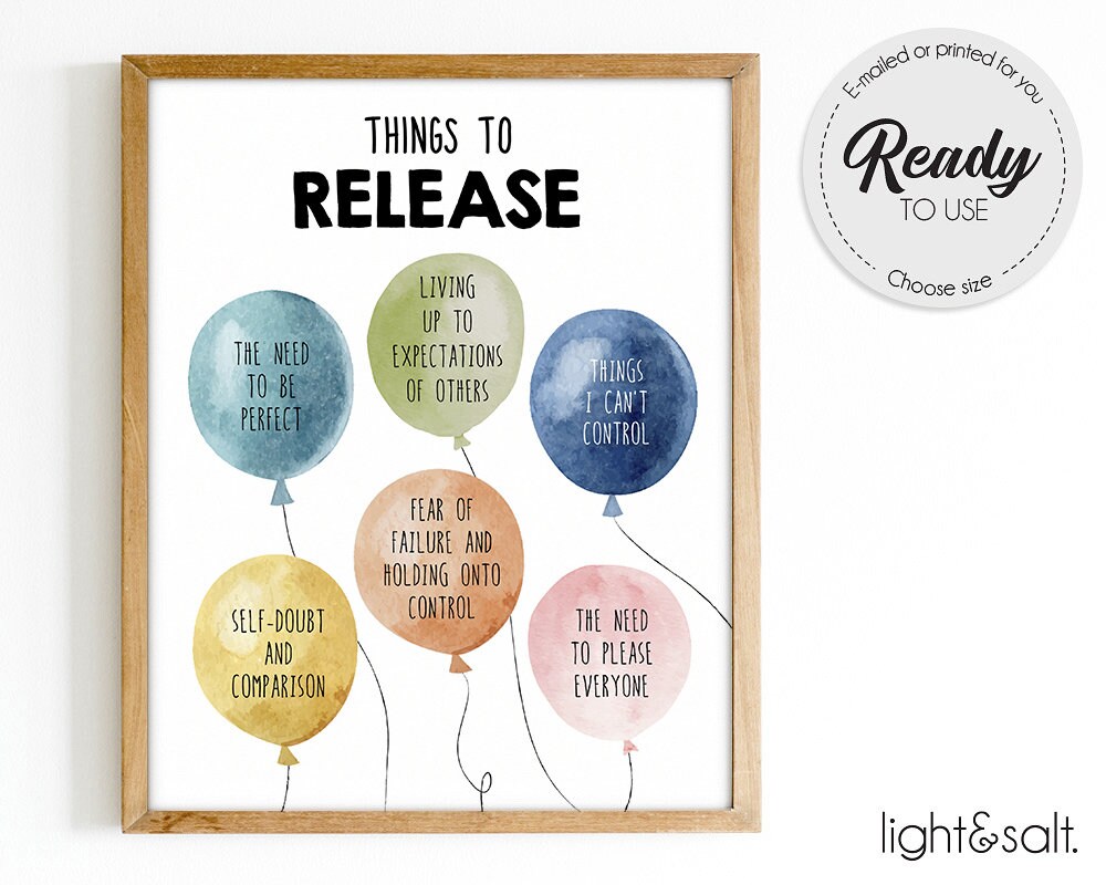 Things to Let Go Of Mental Health Poster Coping Skills - Etsy