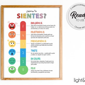 Rainbow Feelings Thermometer in Spanish, Termometro De Sentimientos ...