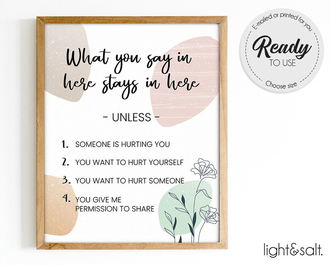 What You Say in Here Stays in Here, Counselor Office Decor, Counseling ...