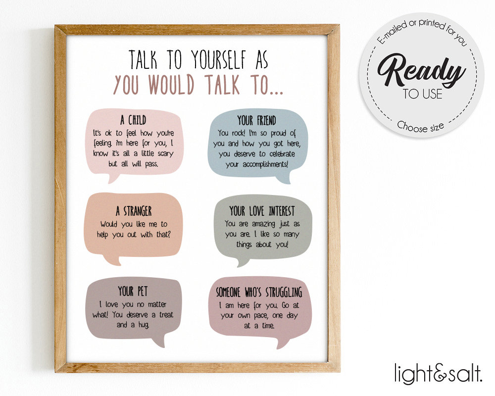 Be Kind to Yourself, Daily Affirmations Poster, Mental Health Print, It ...