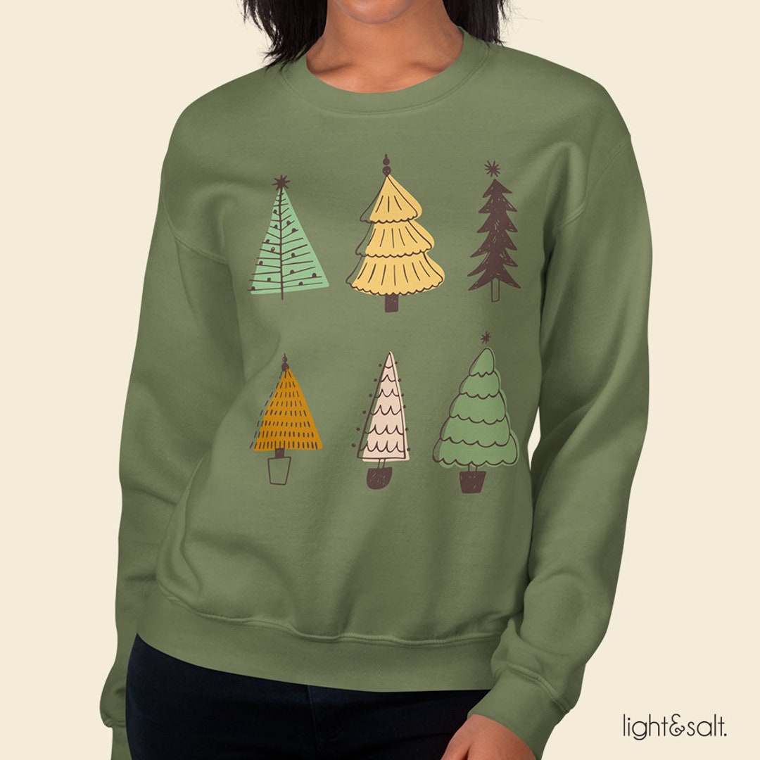 Christmas Tree Sweatshirt, Green Tree Christmas Sweater, Holiday ...