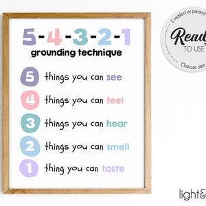 Grounding Technique, Wall Art, Help Anxiety, Mental Health Art ...