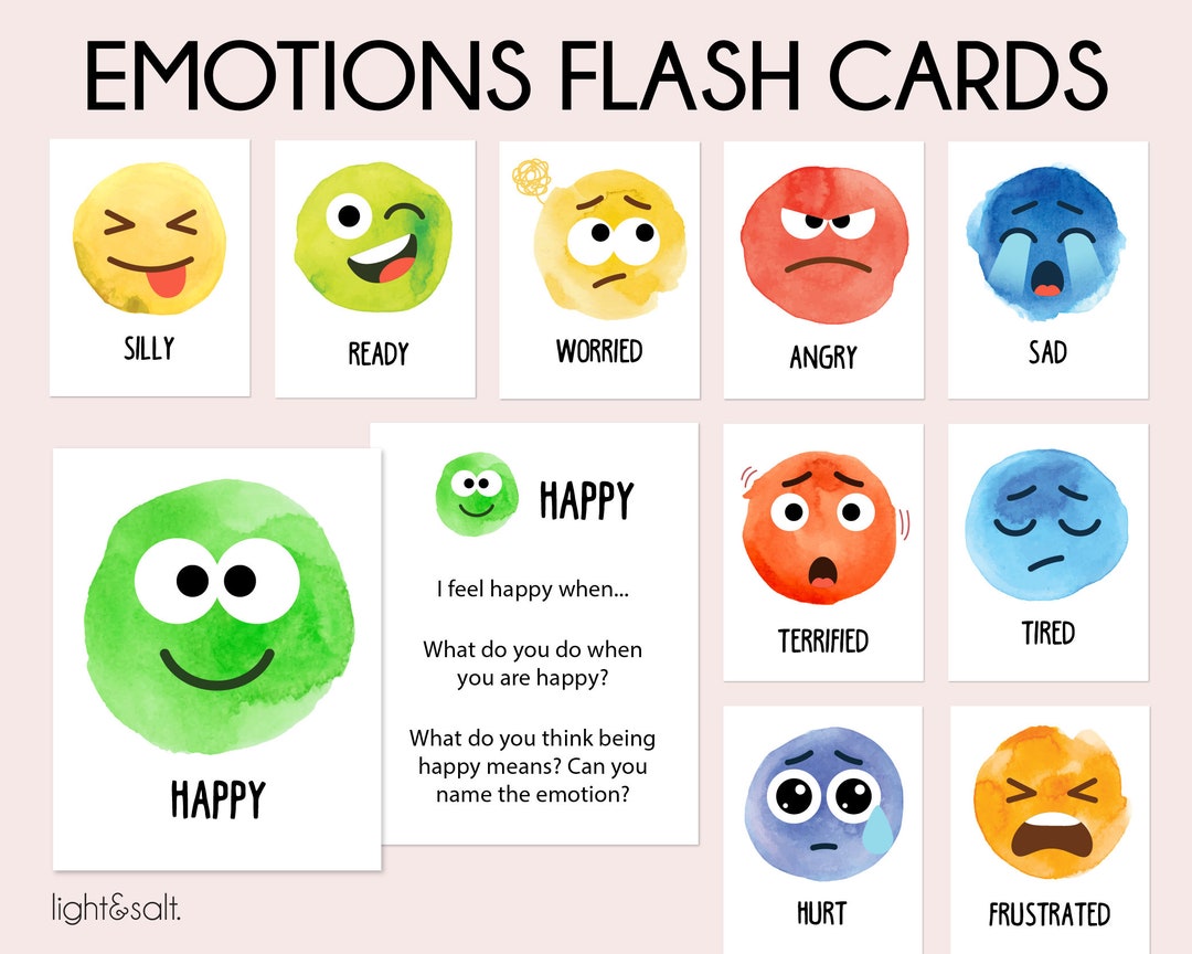 Emotions Flash Cards, Zones of Regulation Cards, Social Emotional ...