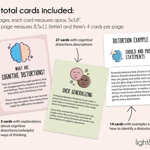 Cognitive Distortion Flashcards, DBT Coping Skill Cards, DBT Cards ...