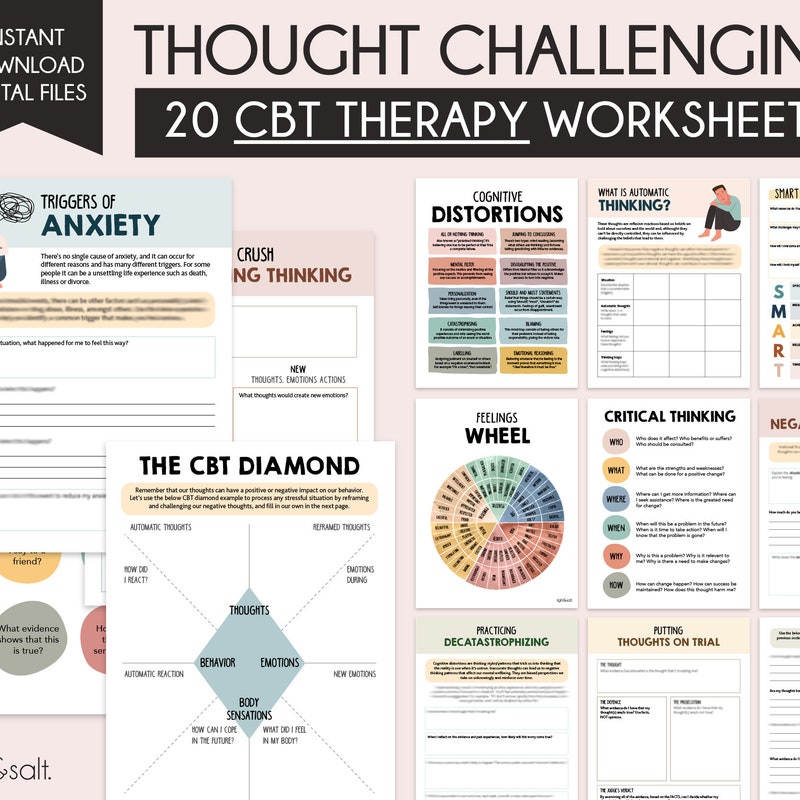 Cbt Thought Record - Etsy