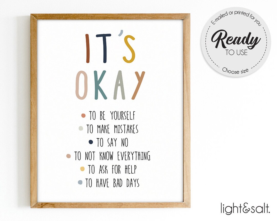It's Okay to Make Mistakes, Therapy Office Decor, Calm Corner, Anxiety ...