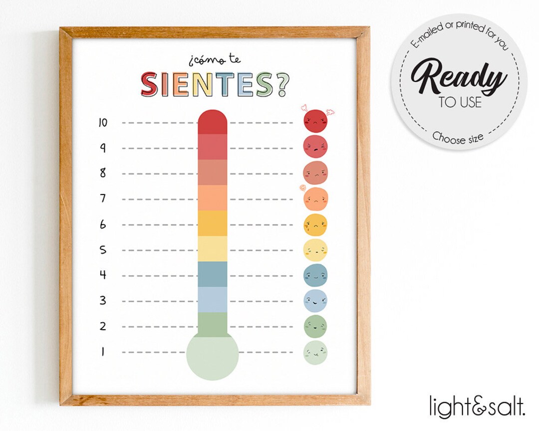 Spanish Feelings Thermometer, Feelings Poster, Feelings Chart, Play ...