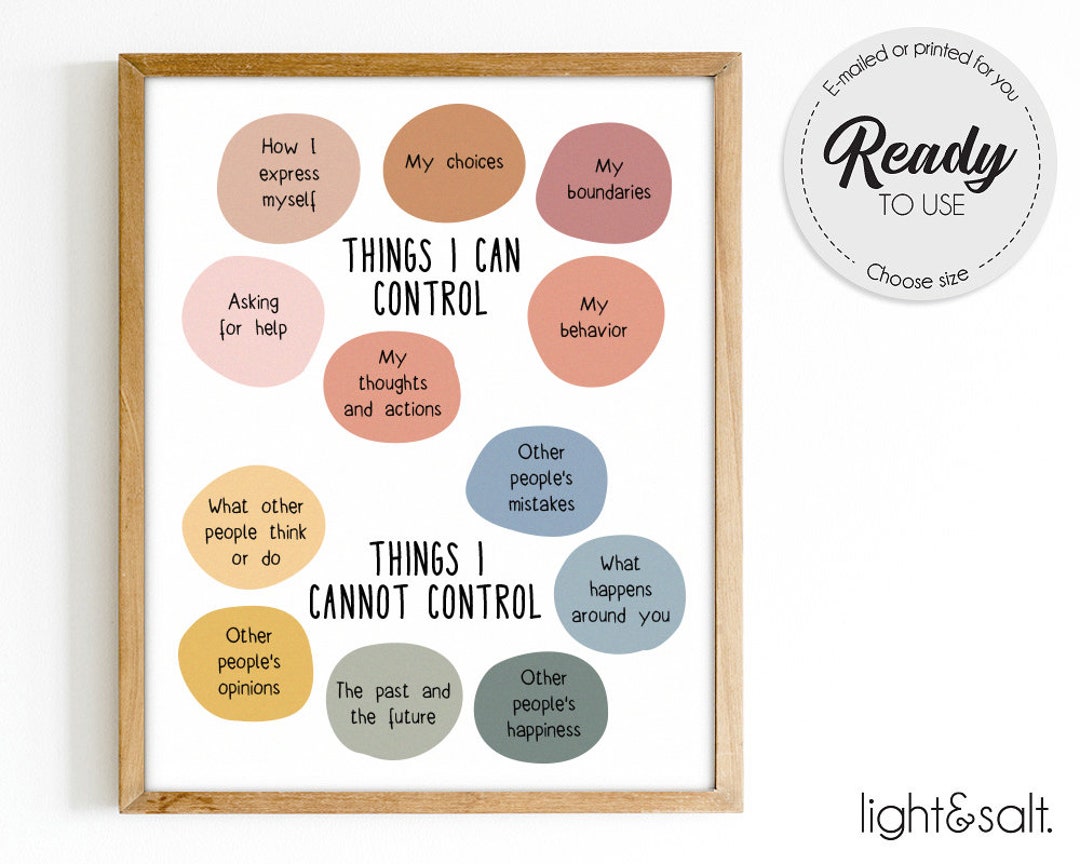 Things I Can Control Poster, Therapy Office Decor, Mental Health Poster ...