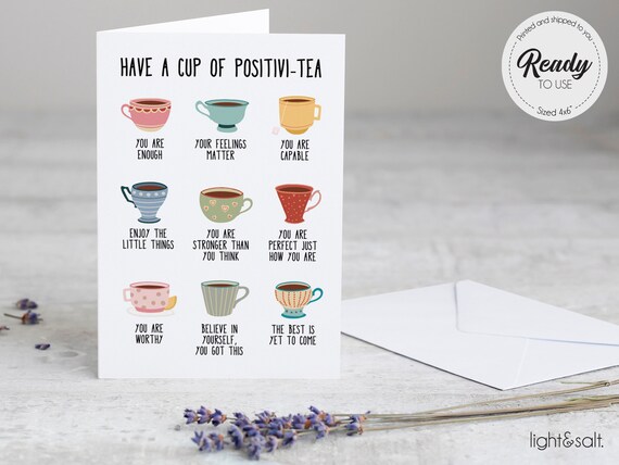Positivitea Greeting Card Get Better Soon It's Okay To - Etsy