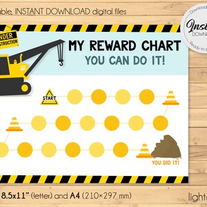 Reward Chart Construction, Behavior Chart, Construction Reward Chart ...