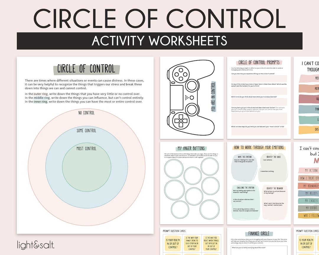 Circle of Control, Therapy Worksheets, Things I Can Control, Worry Book ...