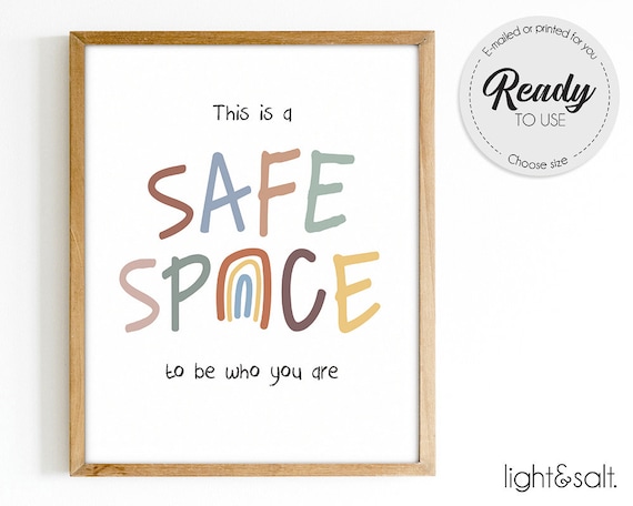 This is a Safe Space Welcome Sign Print Mental Health | Etsy