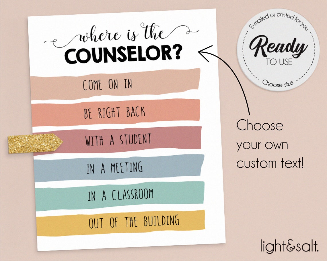 Custom School Counseling Office Sign Door Where is the - Etsy