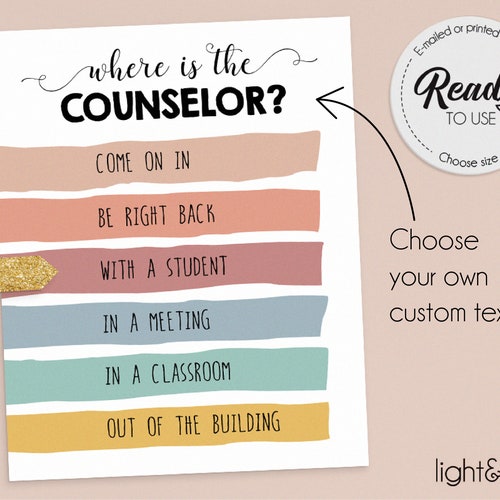 Custom School Counseling Office Sign Door Where is the - Etsy