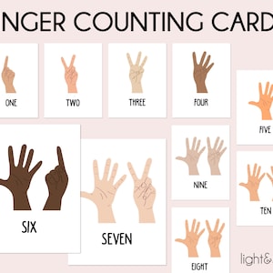Printable Finger Counting Flash Cards, 1 to 10, Counting Cards, Count ...