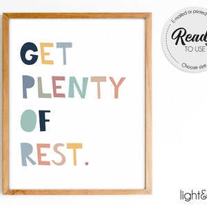 Get Plenty of Rest Poster School Nurse Wall Art Drink Plenty - Etsy ...