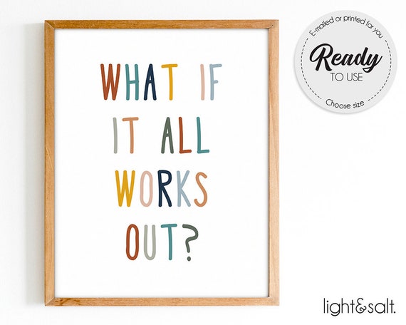 What If It All Works Out Mental Health Poster Growth Mindset | Etsy