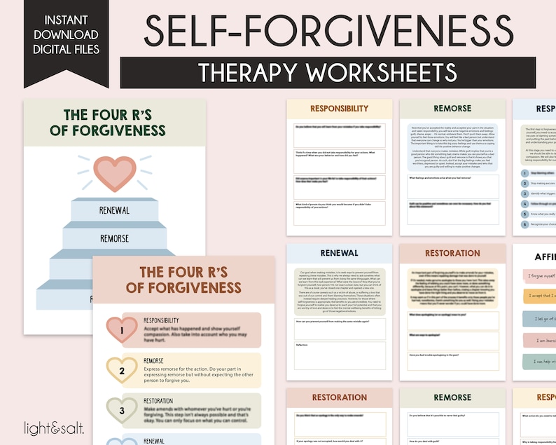 Self Forgiveness Worksheets, Inner Critic, Self Help, Coping Skills ...