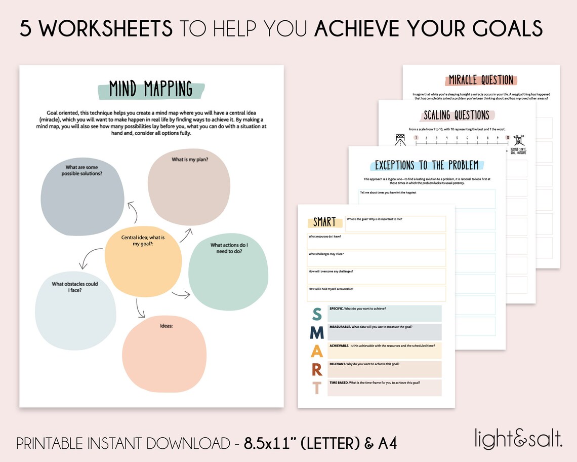 SFBT Solution Focused Therapy DBT Skills Therapy Worksheet | Etsy