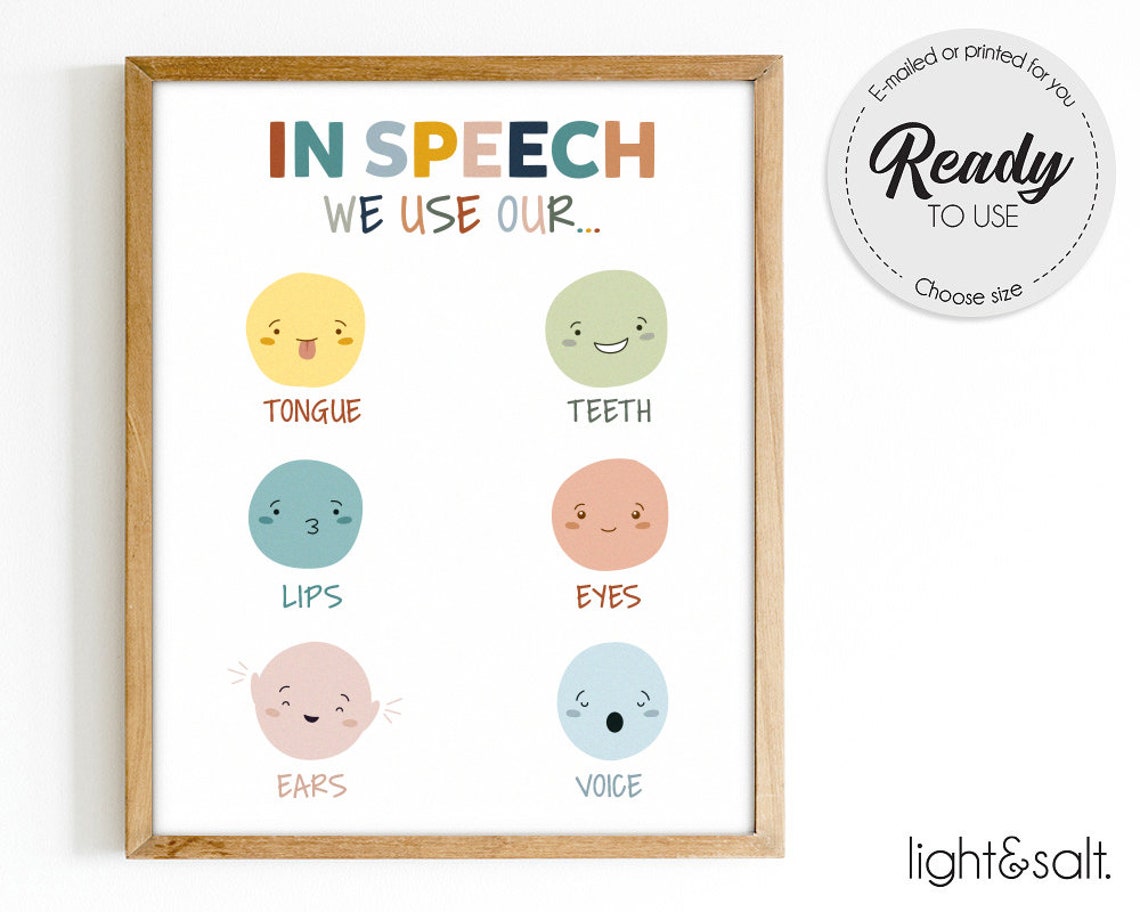 Speech Articulations, Speech Therapy Poster Printable, SLP Printable ...
