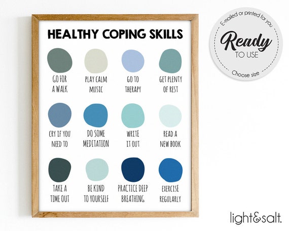 Healthy Coping Skills Therapy Poster Mental Health Poster | Etsy