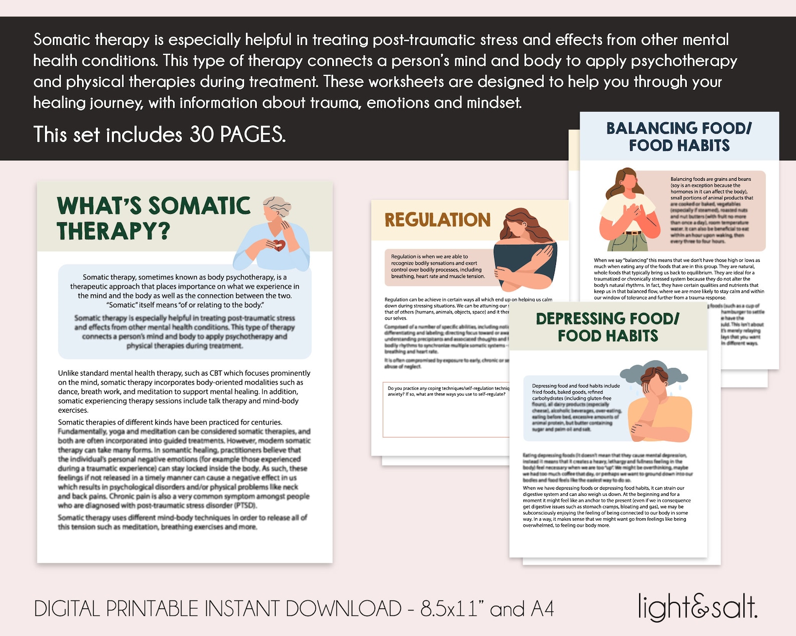 Somatic Healing Workbook, Somatic Therapy Worksheets, Inner Healing ...