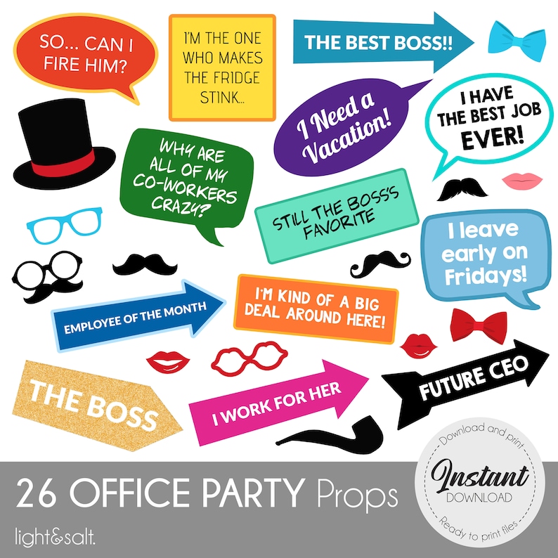 Office Party Photo Booth Props, Office Party, Retirement Props, Funny ...