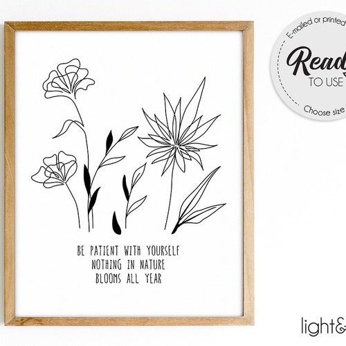 Be Patient With Yourself Self Care Poster Note to Self - Etsy