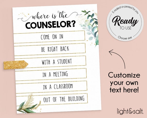 Custom School Counseling Office Sign Door Where is the - Etsy