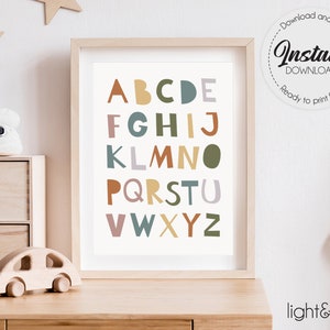 Colorful Alphabet Poster, ABC Wall Art, Nursery Decor (digital Download ...