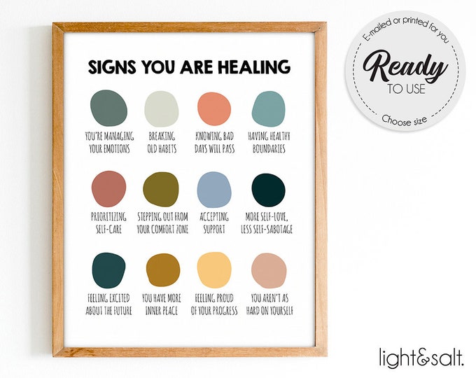 Mental Health Art | Therapy Office Decor | Healing is Not Linear Poster ...