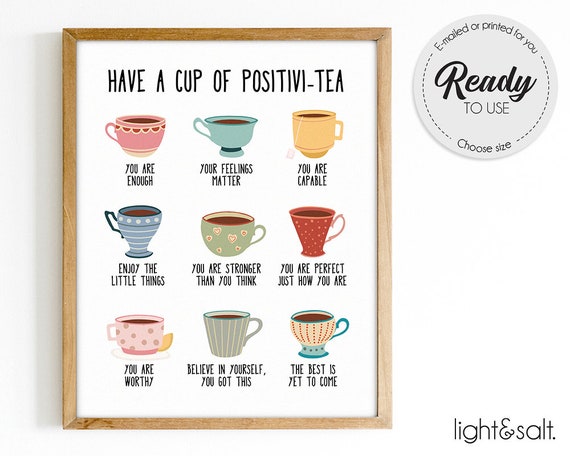 Positivi-tea Positivity Self Affirmation Print Positive - Etsy