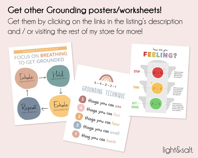 5 Finger Breathing Exercise Hand Breathing Grounding - Etsy